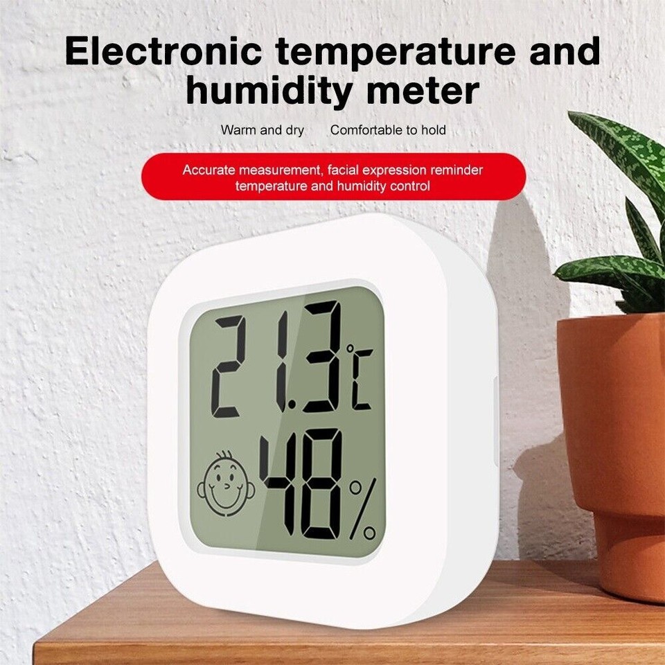 LCD Digital Thermometer Humidity Meter Indoor Room Kitchen Station ...