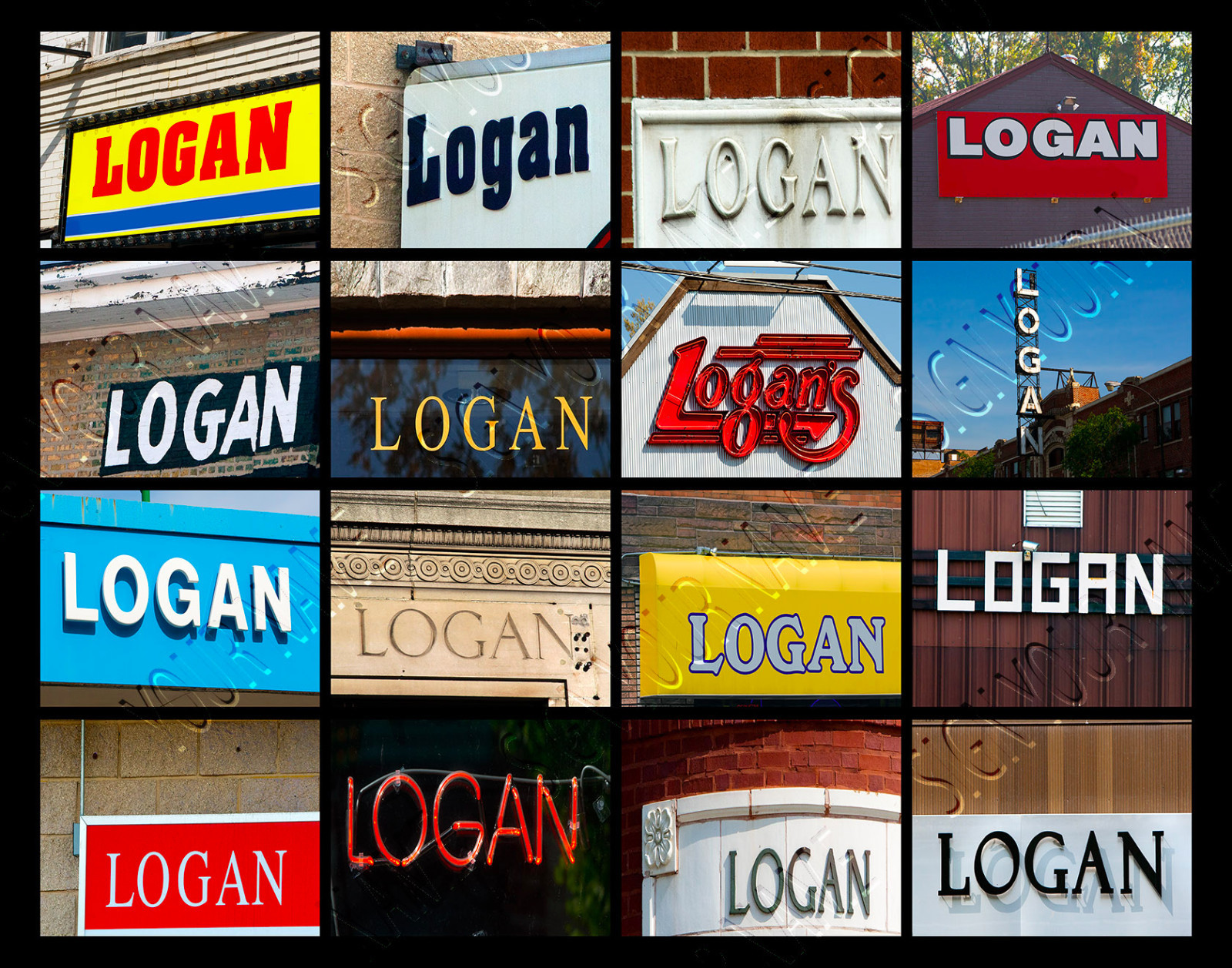 LOGAN Name Poster featuring photos of actual signs | eBay