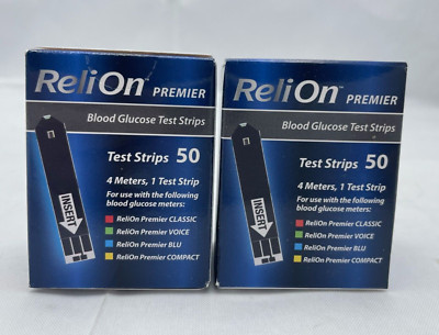 ReliOn Premier Blood Glucose Test Strips 50 Count Exp. 07/2026^ LOT OF ...