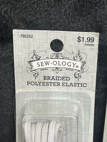 SEW-OLOGY Braided Polyester Elastic 1/8"x 4yd White Lot Ofd Two NEW IN ...