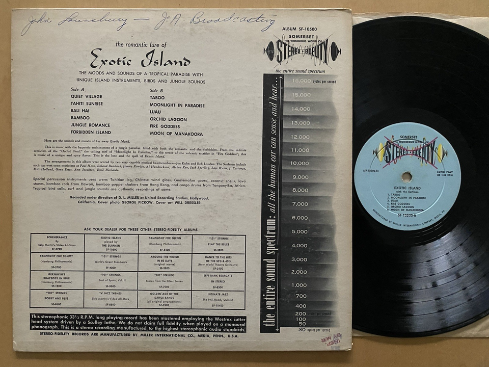 THE SURFMEN THE SOUNDS OF EXOTIC ISLAND 1960 MONO EXOTICA CHEESECAKE ...