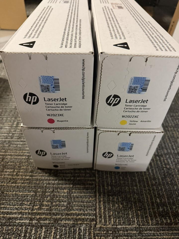 Set of 4 New HP 414X W2020XC, W2021XC, W2022XC, W2023XC, Toner ...