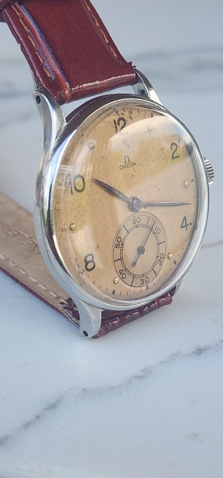 RARE 1943 Omega Calatrava Ref 2317 Cal 30T2 Salmon Dial Men's 35mm ...