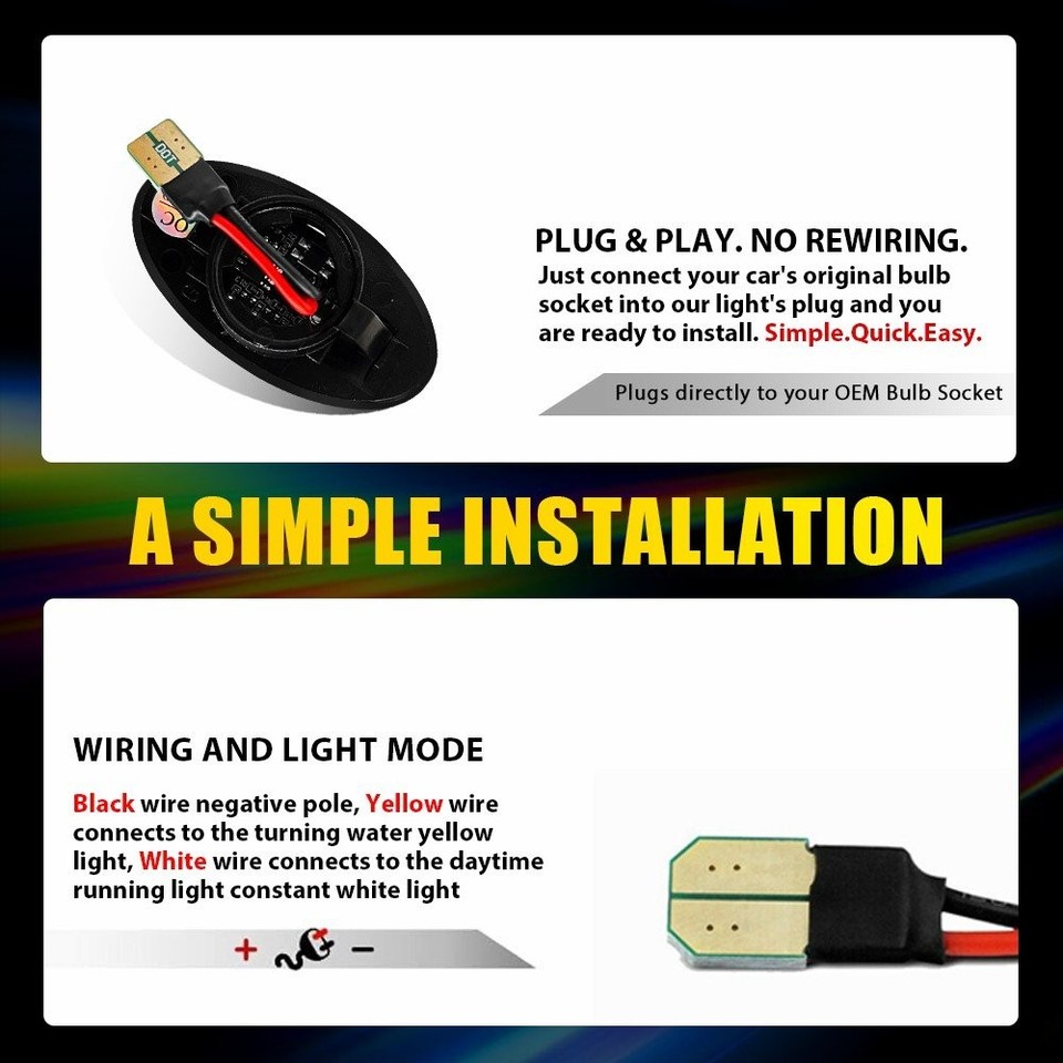 LED Front Side Marker Light Turn Signal Lamp For 2002-08 Mini Cooper ...