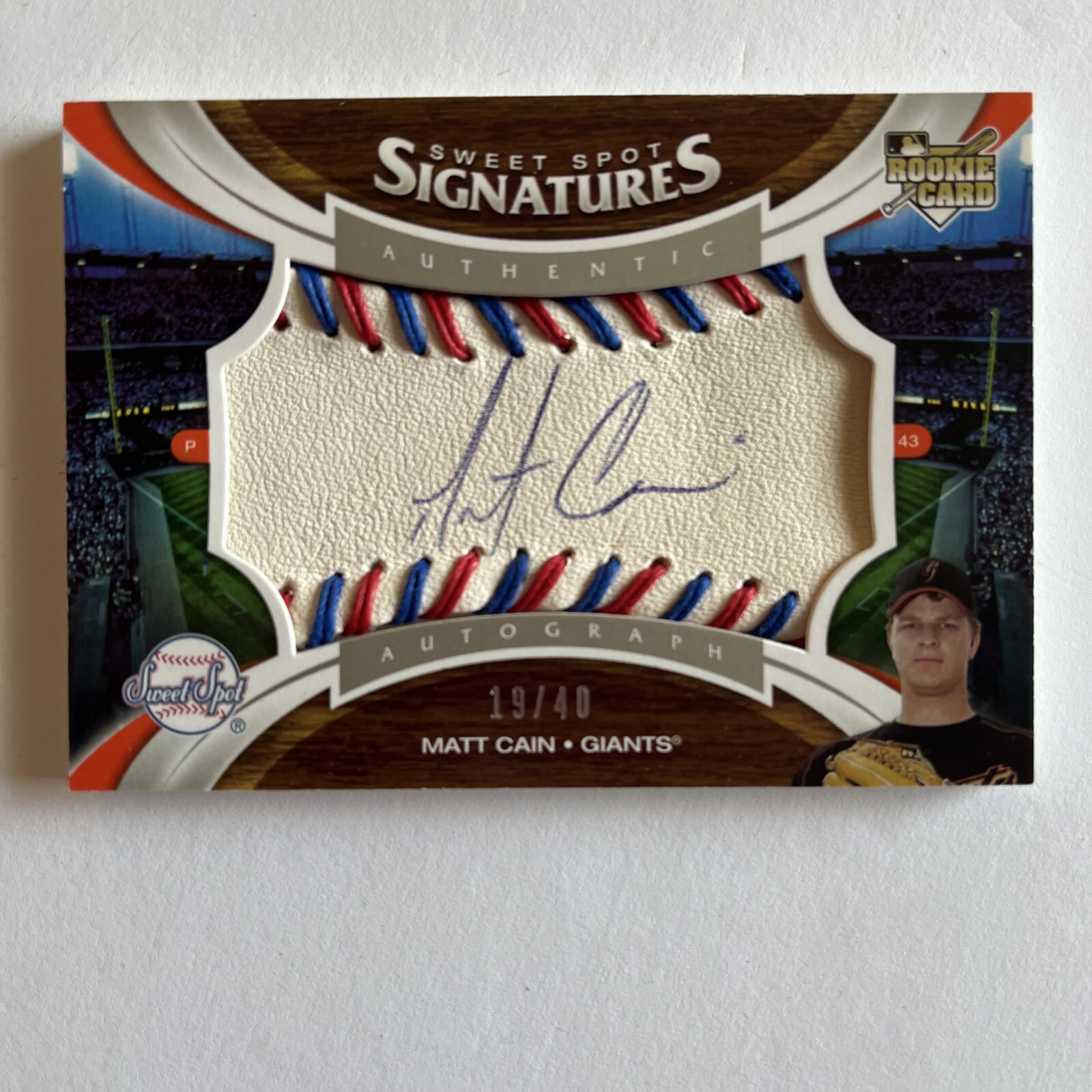 2006 UD Sweet Spot Signatures MATT CAIN Rookie Card RED/BLUE Stitch ...