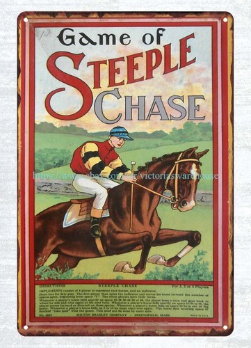 early 1900’s Steeple Chase metal tin sign home garden wall hanging | eBay