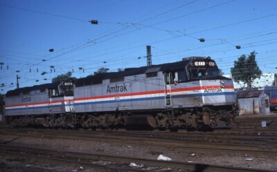 AMTRAK Railroad Locomotive 411 NEW HAVEN CT Original 1994 Photo Slide ...
