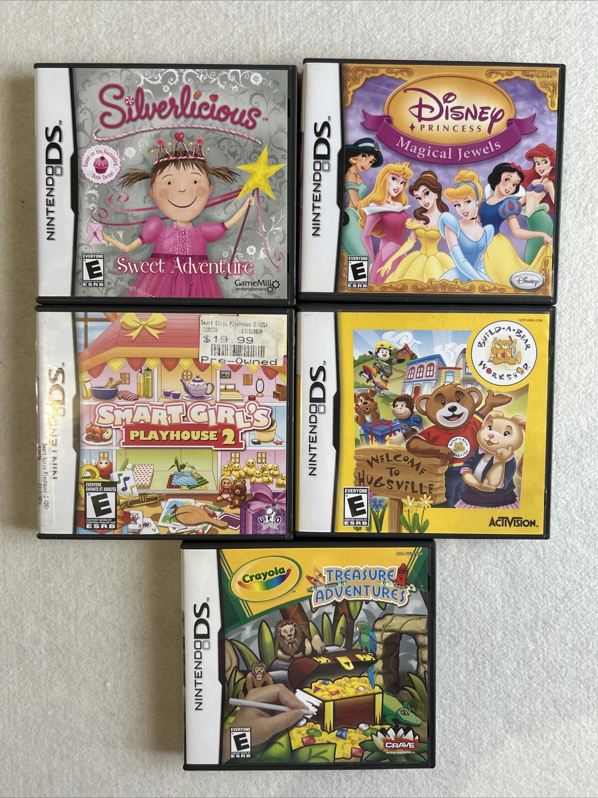 BIG LOT OF 5 YOUNG GIRLS NINTENDO DS GAMES - DISNEY PRINCESS, BUILD A ...