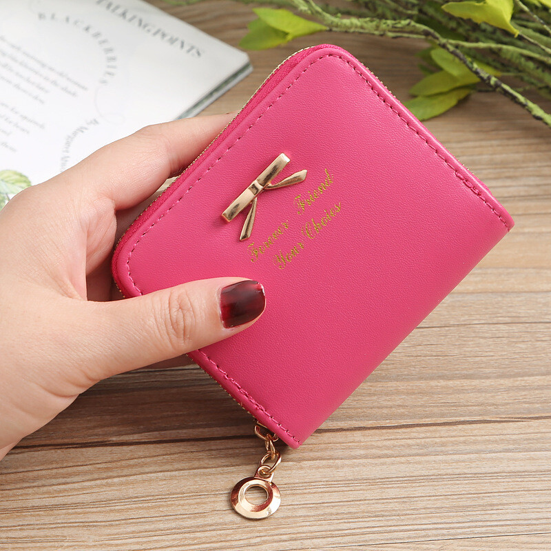 Women Bowknot Small Coin Purse Card Zipper Wallet Holder Mini Bag ...