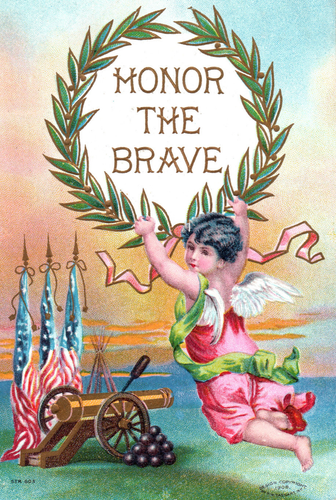 Memorial Day Postcard Patriotic Honor The Brave Angel American Flags | eBay