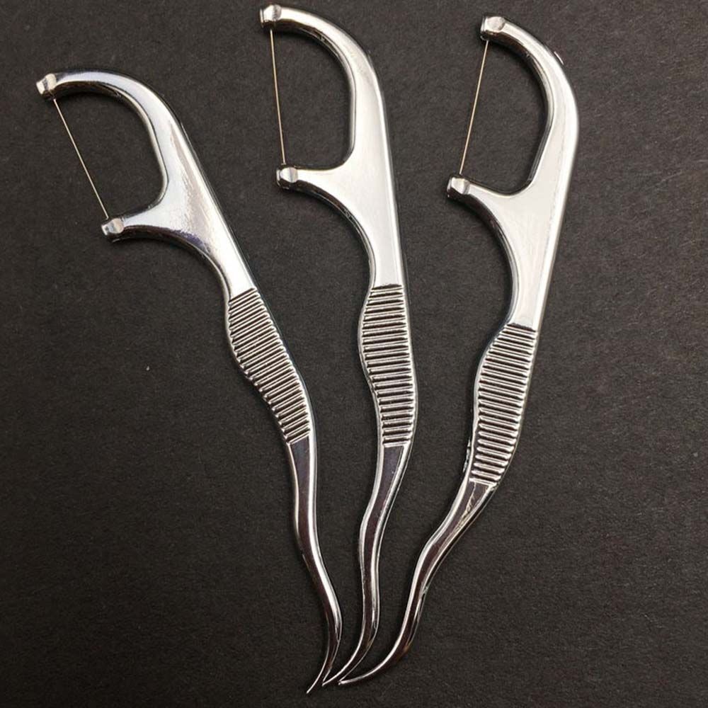 Lightweight Dental Floss Stainless Steel Flosser Flossing Holder Floss ...