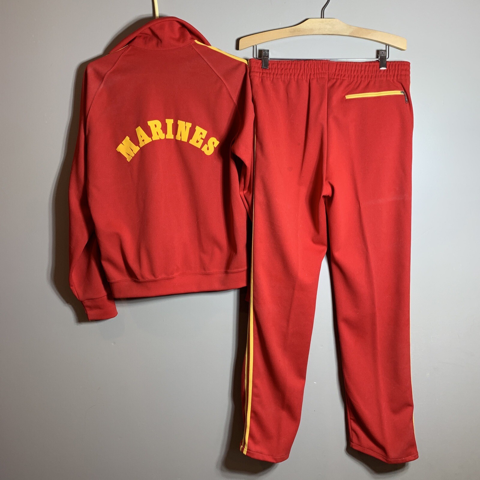 Super Rare! Vintage Felco USMC Marines Red Yellow Track Suit Nice 9.5 ...