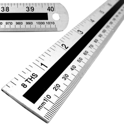 1 Meter METAL RULER Extra Long Large DOUBLE SIDED Metric Imperial Wood ...