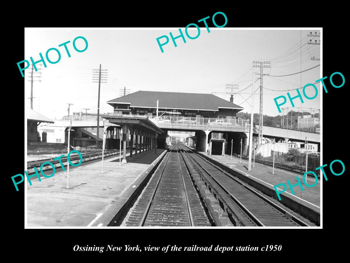 OLD 8x6 HISTORIC PHOTO OF OSSINING NEW YORK THE RAILROAD DEPOT STATION ...