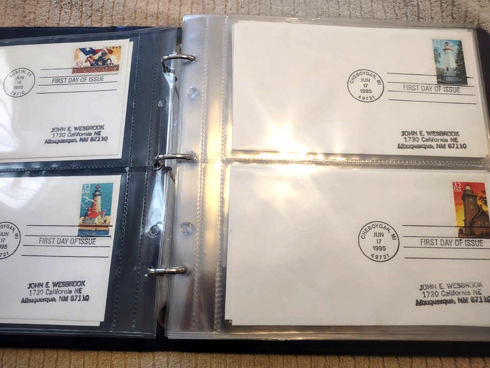 1995 First Day Issue Stamp Collection USA MINT In G&K Binder Various ...