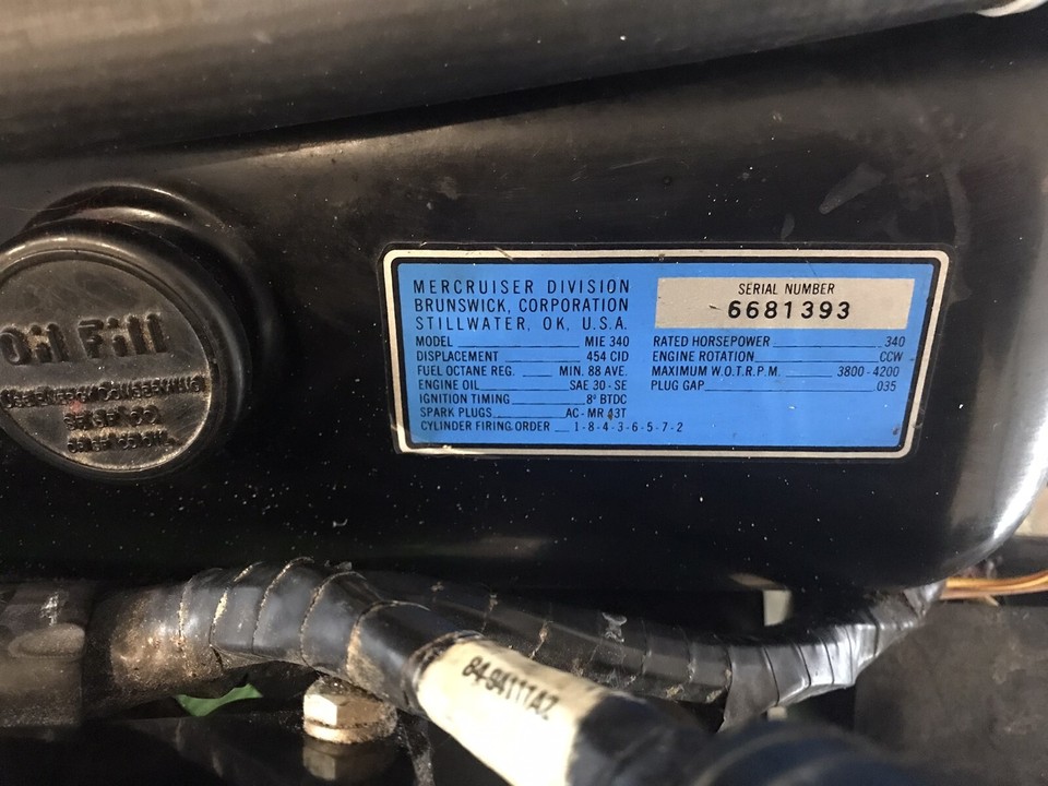 MerCruiser Marine 340 HP 7.4 L 454 V8 CCW Inboard Engine Drop In Ready ...