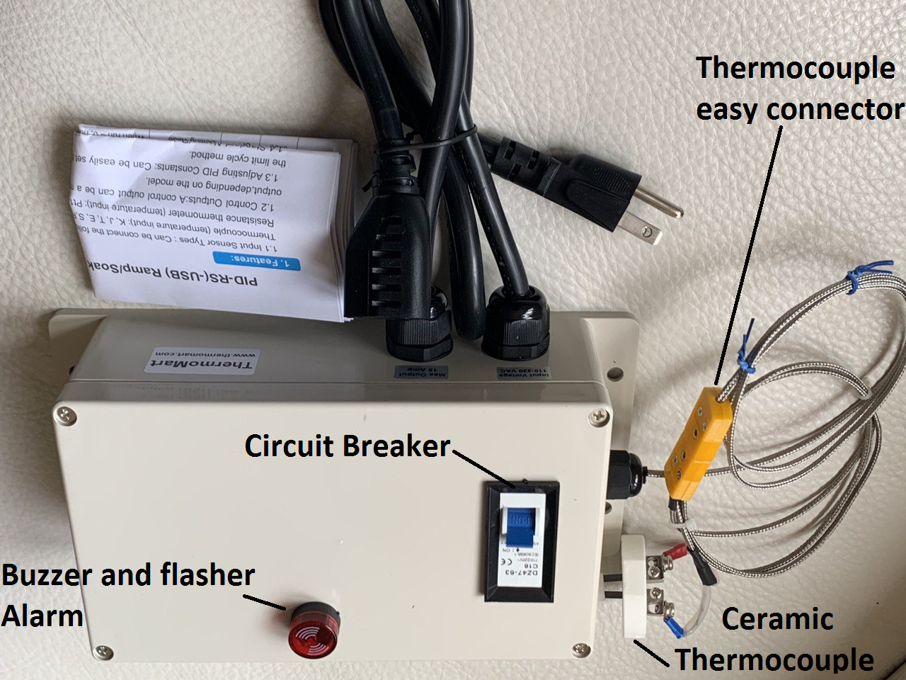 Plug & Play PID Temperature Controller Box Kiln Probe Pottery Glass ...