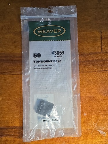 Weaver Top Mount Aluminum Scope Base For Springfield 1903/A3 59 Black ...