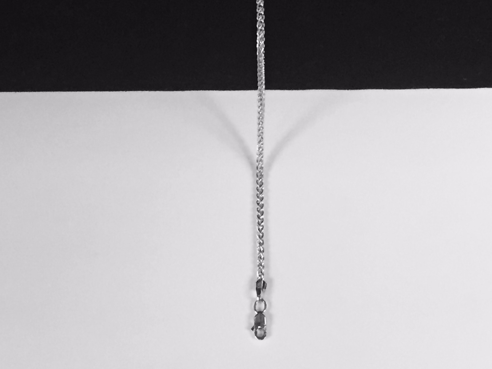 14k White Gold Basket Rope Round Wheat Link Chain Necklace 2 mm 22" 9 ...