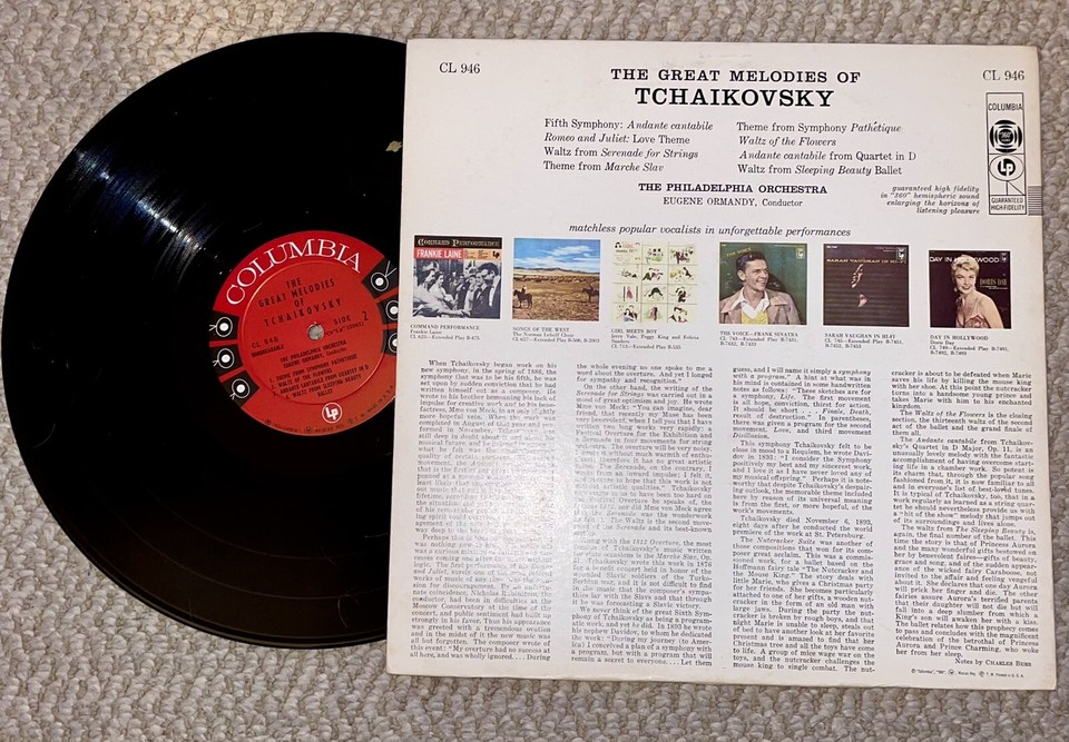 Philadephia Orchestra Eugene Ormandy The Great Melodies Of Tchaikovsky 12” LP | eBay