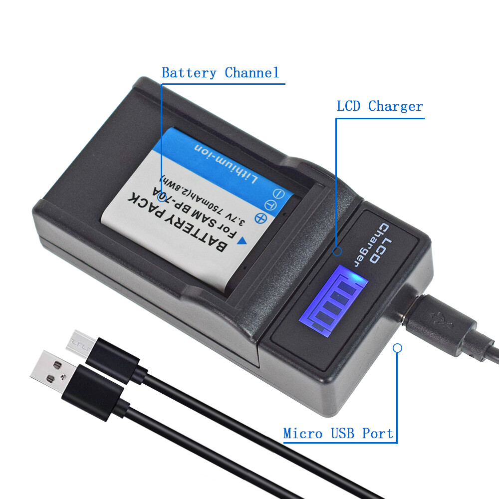BP-70A LCD Battery Charger for Samsung AQ100 ES30 ES65 ES70 ES73 ES75 ...