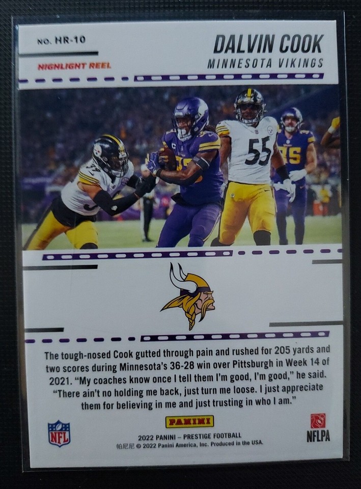 Dalvin Cook 2022 Panini Prestige Highlight Reel Insert Card #HR-10 ...