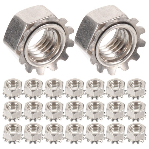 50 Pcs Fastening Nut Hexagonal External Tooth Star Lock Washers Nuts | eBay
