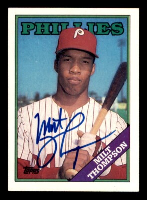 1988 Topps Baseball #298 Milt Thompson Signed Auto Autograph (no COA ...