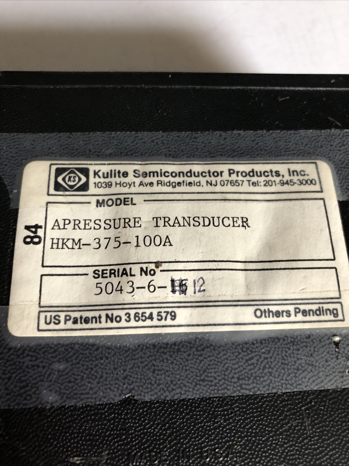 KULITE HKM-375-100A,HKM 375 100A 5043 612 PRESSURE MINIATURE 10-15VDC ...