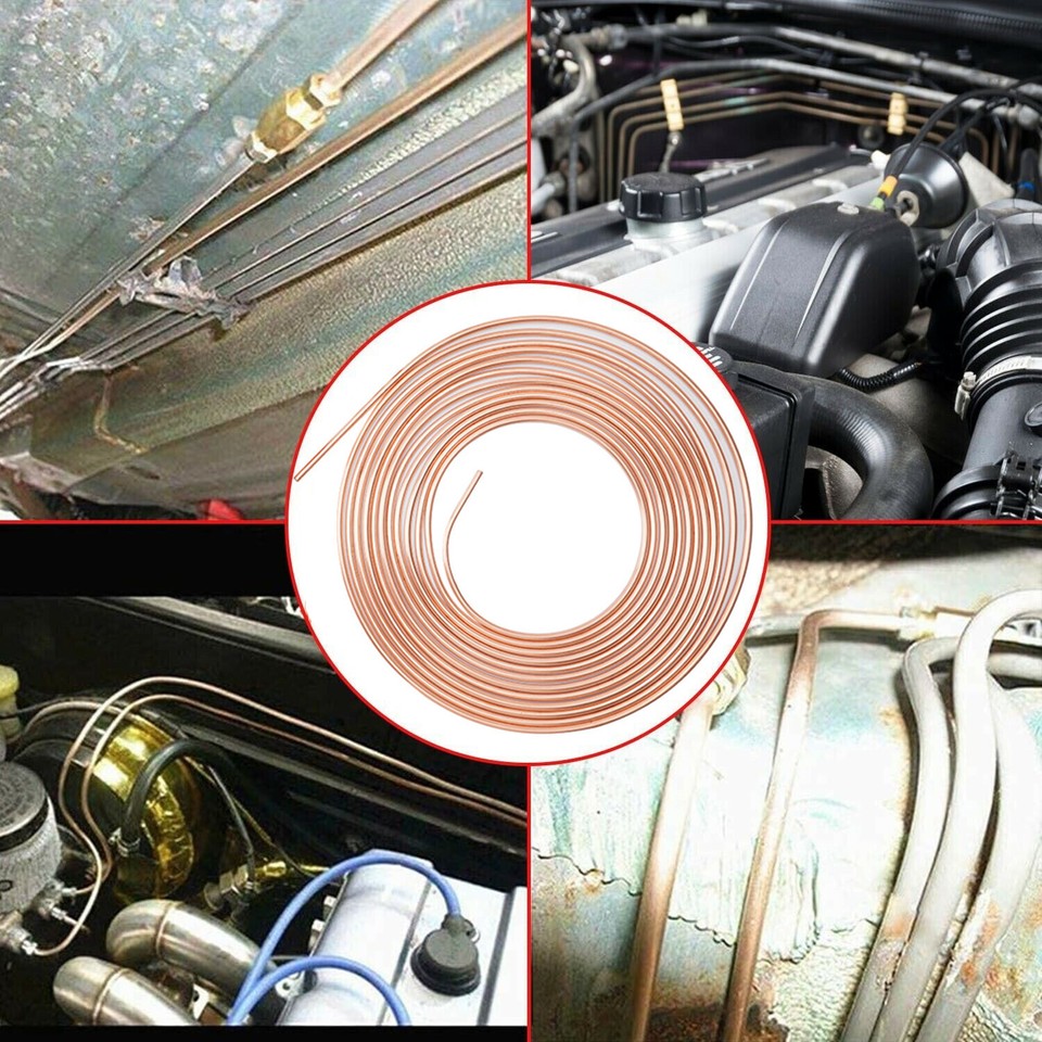 Copper Brake Line Kit 3/16 25ft Pipe Single Double Flaring Tool 20 Nuts ...