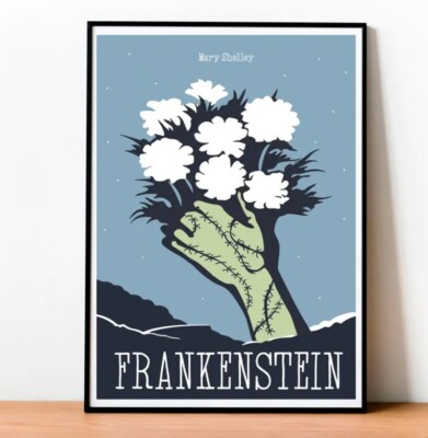 Frankenstein Book Cover, Mary Shelley, Poster, Wall Art, Big Brother | eBay