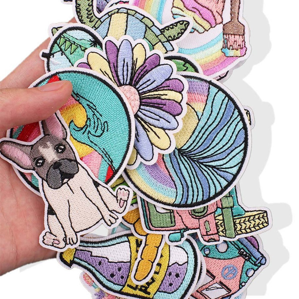 18 Pieces Iron on Summer Hippie Vsco Patches Kit Aesthetic Repair Patch ...