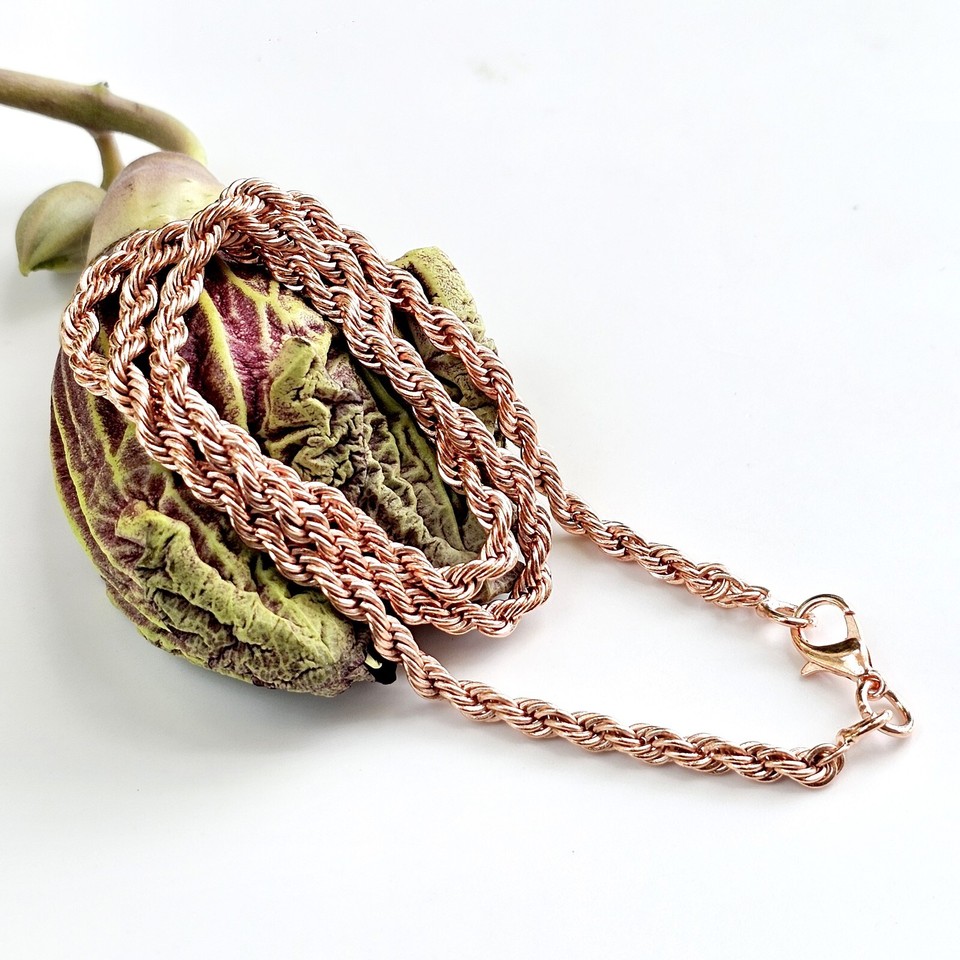 Pure Copper Chain Necklace Men & Women Solid Copper Chain With Lobster ...