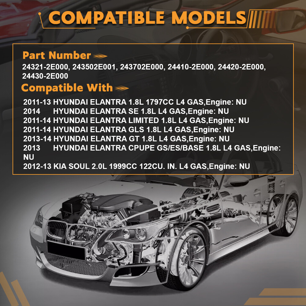 G4NB Engine Timing Chain Kit & Exhaust Intake VVT Gear For Kia Soul ...