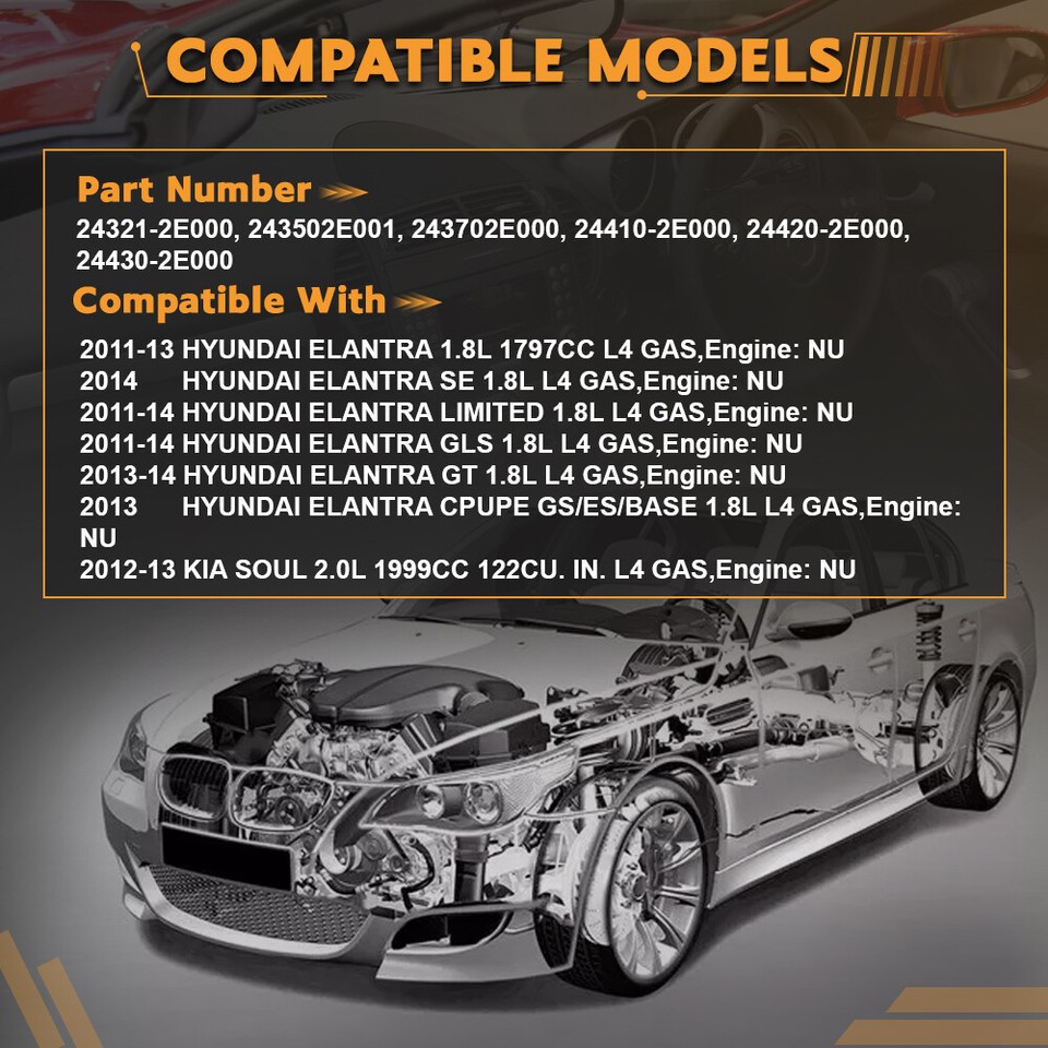 G4NB Engine Timing Chain Kit & Exhaust Intake VVT Gear For Kia Soul ...