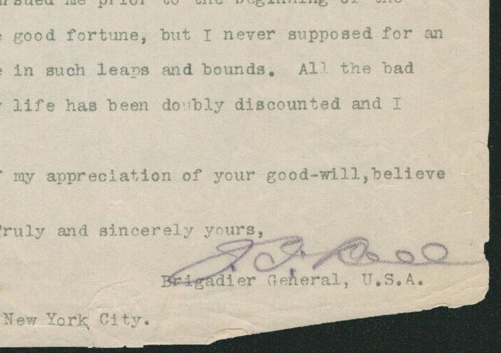James Franklin Bell SIGNED AUTOGRAPH Letter Medal of Honor J. Luzon ...