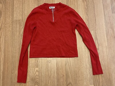 H&M Red Ribbed Long Sleeve Shirt Girls Size 12-14 | eBay