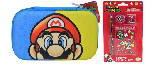 Super Mario Molded EVA Pencil Case With 4pc Study Kit | eBay