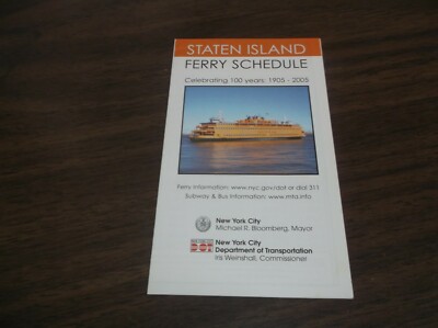 OCTOBER 2005 STATEN ISLAND NEW YORK FERRY SCHEDULE | eBay