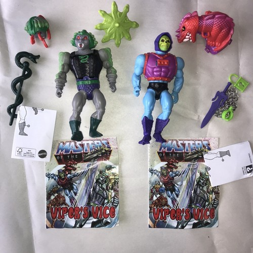 Motu Dragon Blaster Skeletor & Snake Face Figures Loose New Complete ...