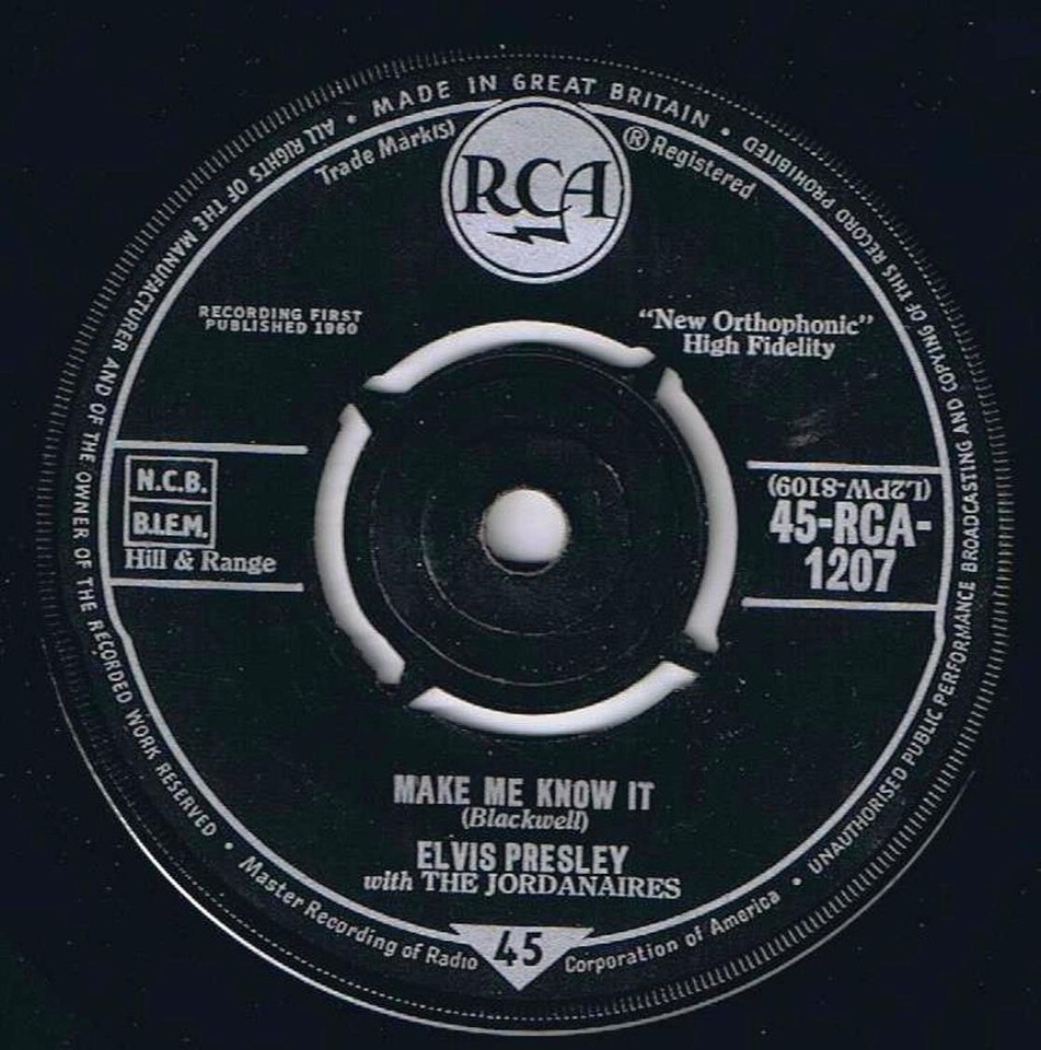 Elvis Presley It's Now Or Never 45 rpm Make Me Know It British Pressing | eBay