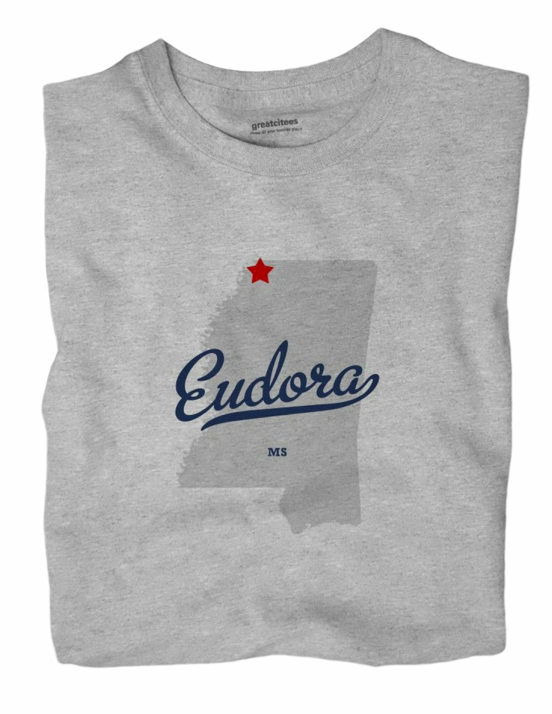 Eudora Mississippi MS T-Shirt MAP | eBay