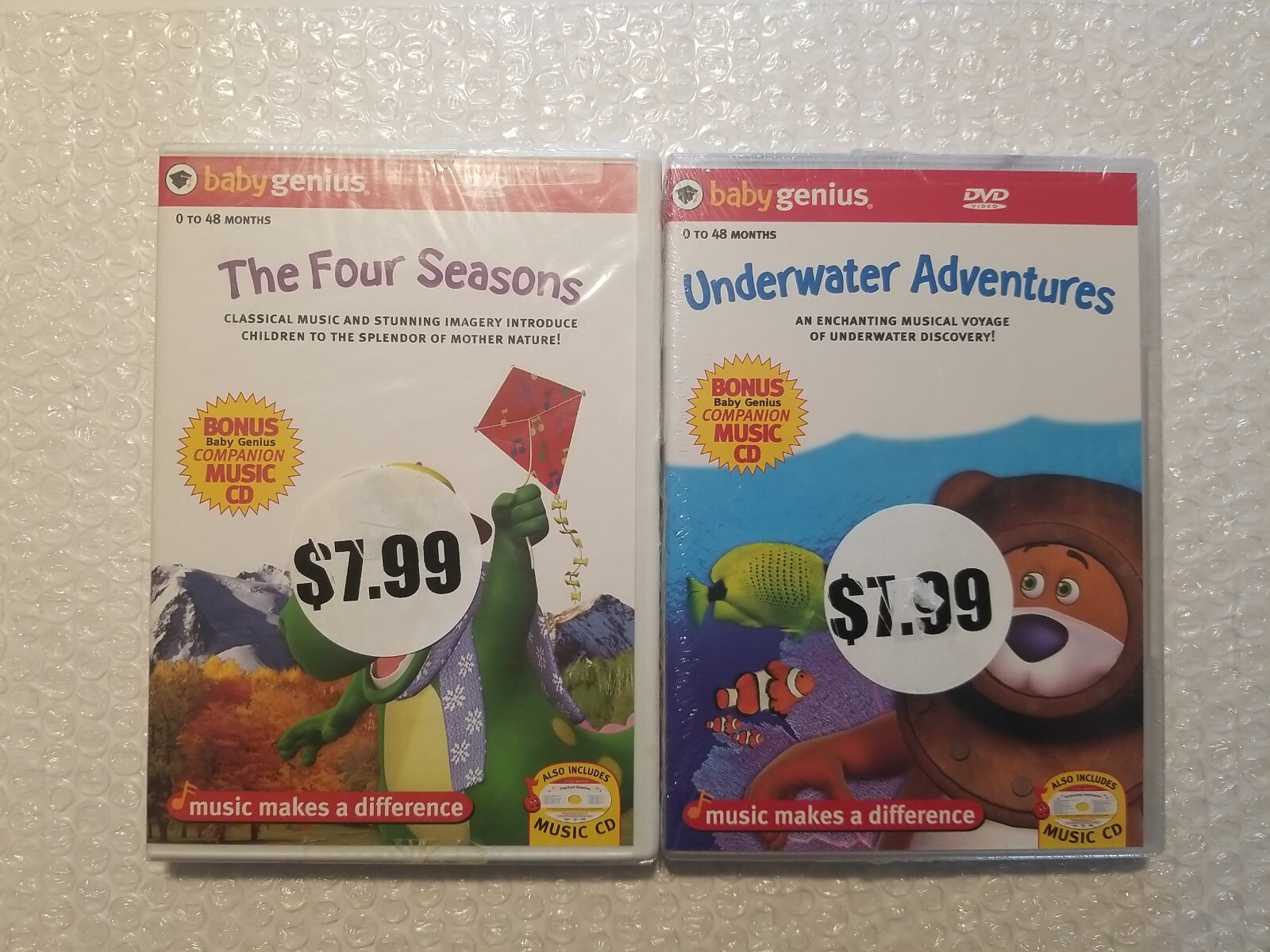 Baby Genius The Four Seasons & Underwater Adventures Dvd Bundle ...