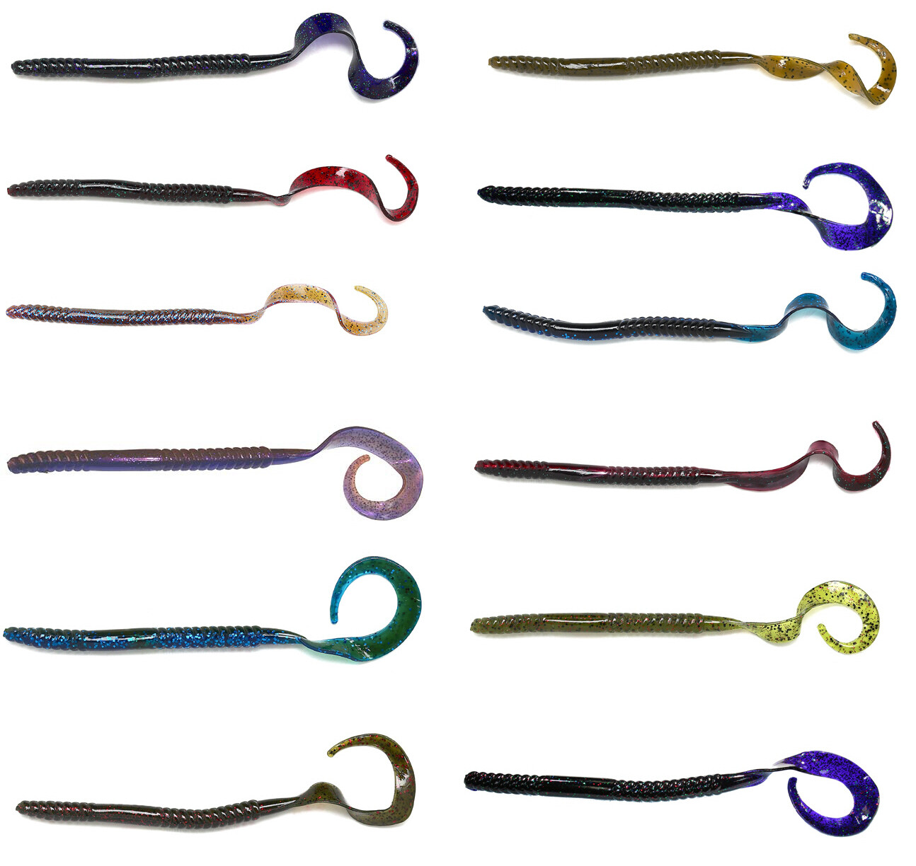 Gambler Ribbon Tail Worms 7 inch, 10 inch, or 13 inch Bass Soft Plastic ...