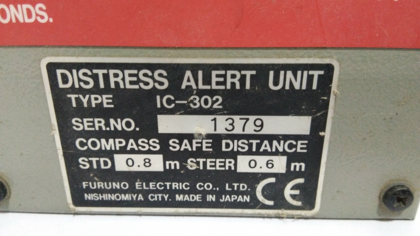 FURUNO INMARSET-MES IC-302 DISTRESS ALERT UNIT COMPASS SAFE DISTANCE ...