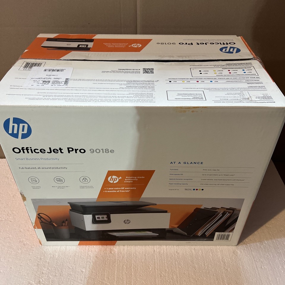 HP OfficeJet Pro 9018e All-in-One Wireless Color Inkjet Printer - White ...