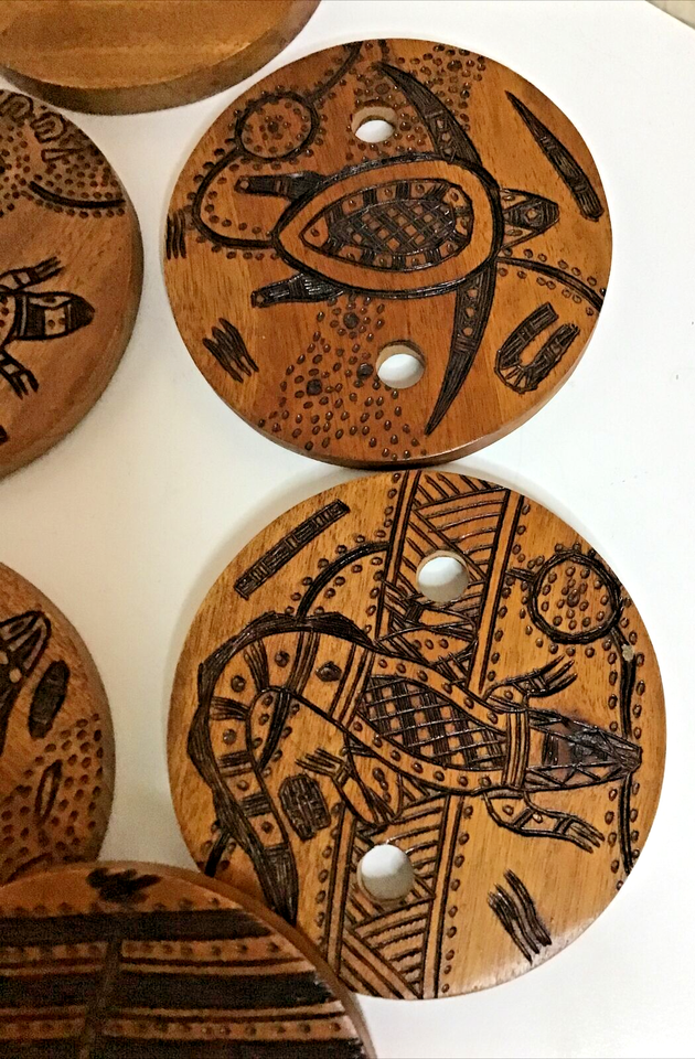Handcrafted Drink Coaster Set | Wood Burn Art | Pyrography | Reptile ...