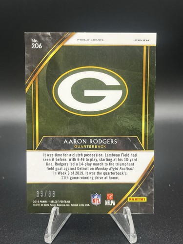 2019 Panini Select Aaron Rodgers Dragon Scale Prizm /88 Packers ...
