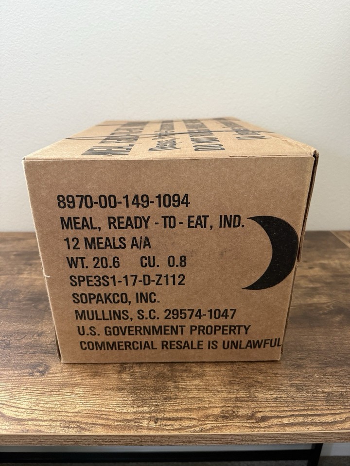 MRE U.S. Military Meals Case A Menus 1-12 MRE 12 Ready to Eat Meals 10/ ...