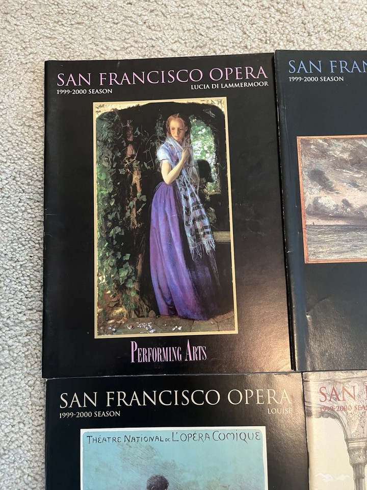 San Francisco Opera Programs Set 1999-2000 Season Stagebill Vintage Lot ...